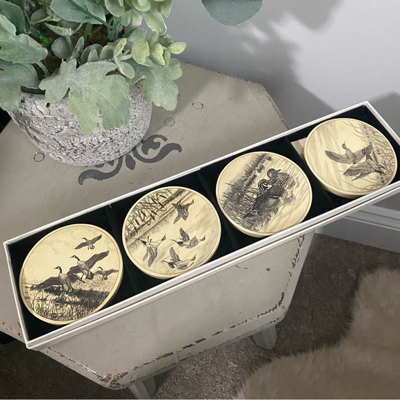 Vintage | Accents | Vintage Waterfowl Duck Bird Coasters Set Of 4 ...